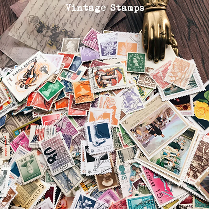 20 Pcs Traveler Stamp Junk Journal Ephemera Craft Paper Vintage Random ...