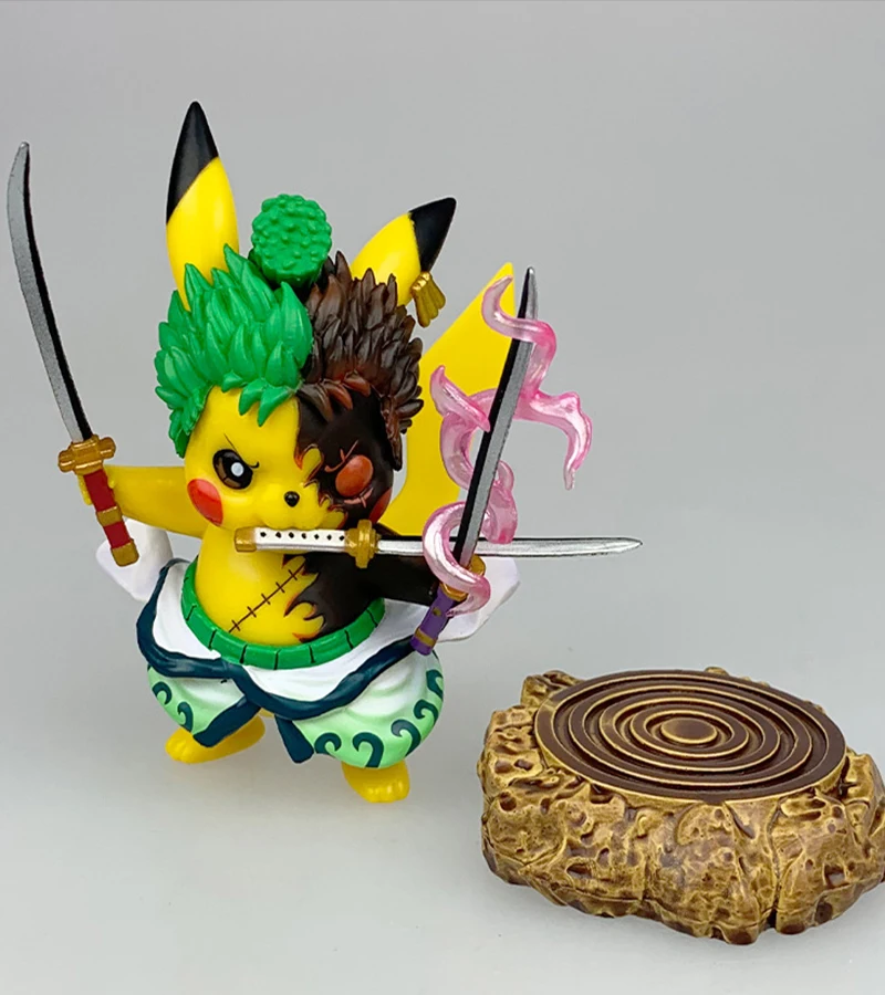 PVC 4" Kawaii Pikachu Roronoa Zoro Action Figure | One piece ...