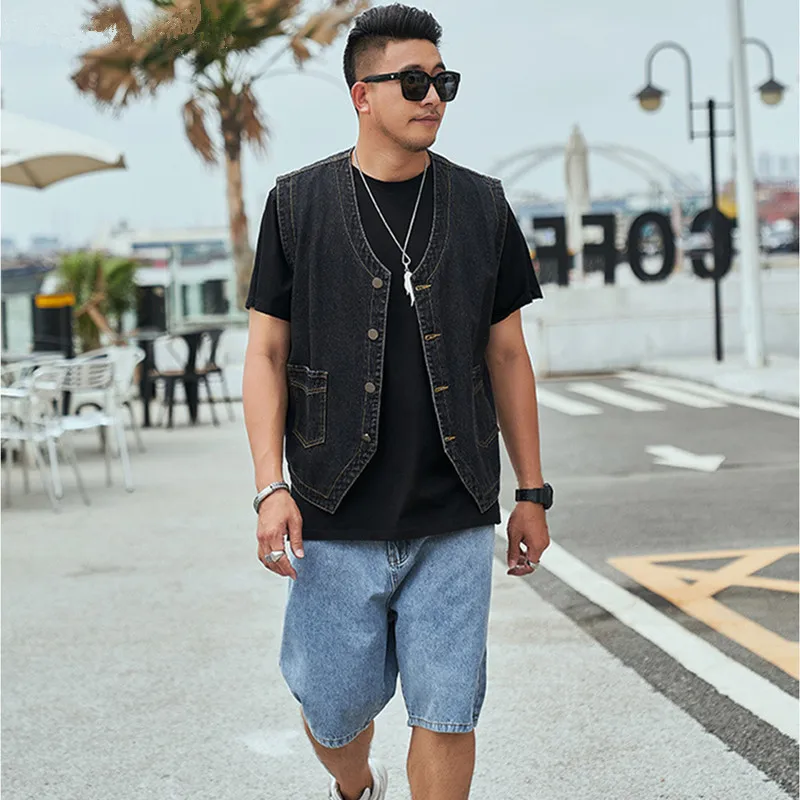 Sunglasses 6xl Jean Jacket 🏧 Denim Motorcycle Vests Men Waistcoat Jean ...
