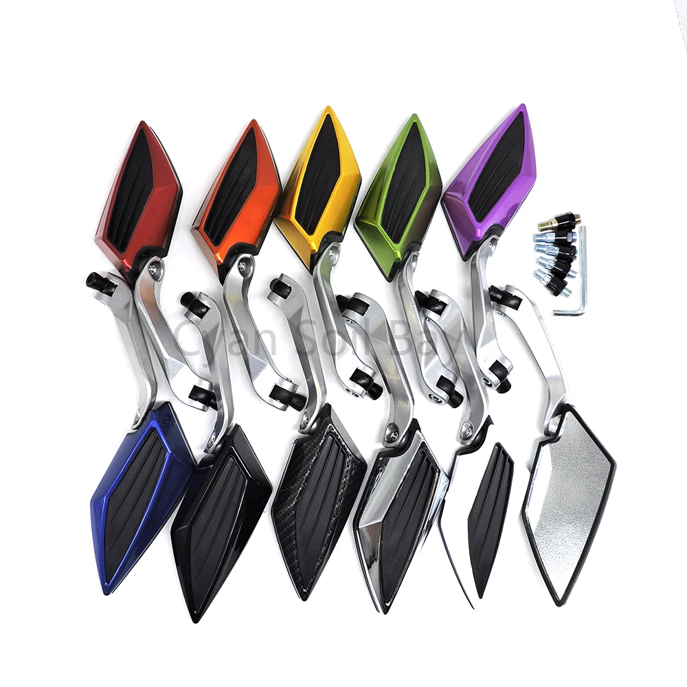 Universal Moto Motorcycle Back Mirrors Aluminum Side Rear View Mirror ...