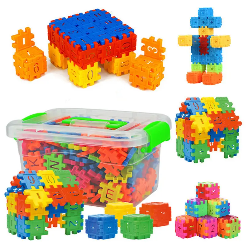 88Pcs Digital Letter Cube Building Blocks Assembly DIY Creative Bricks ...