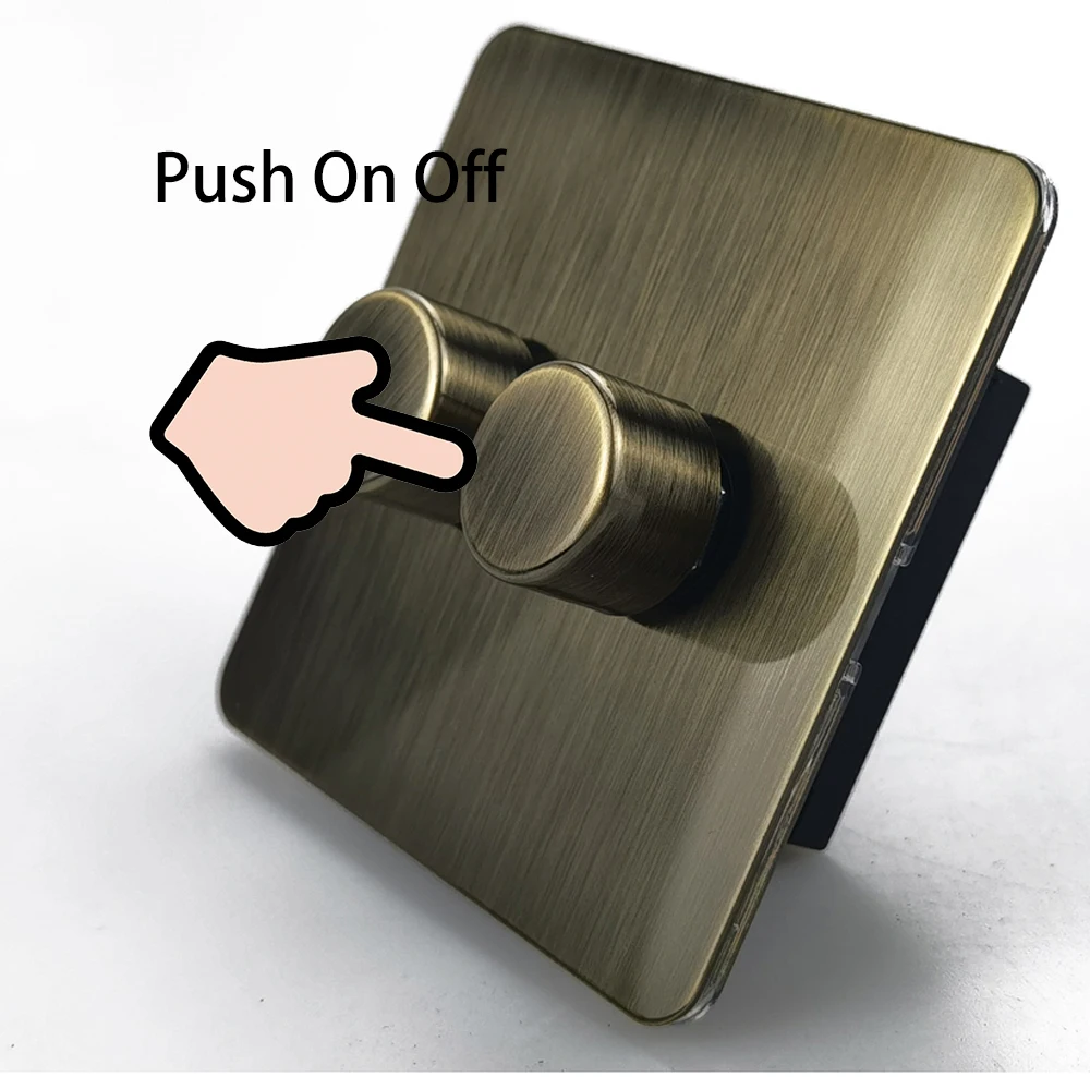 英规1/2/3/4开LED 100W 调光， 青古铜不锈钢面板金属旋钮-阿里巴巴