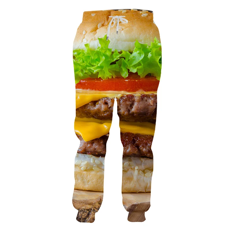 Funny Food Burger Spoof Men's Jogger Pants Casual 3d Printed Men Sports ...