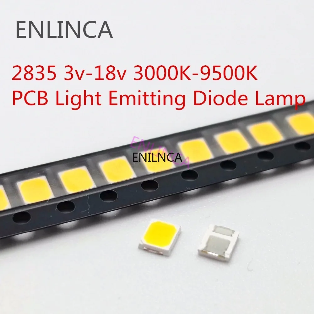Contas de led smd 2835 5730 chips, 1w 3v 6v 9v 18v, luz branca quente 0 ...