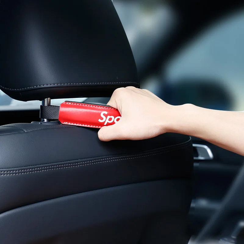 Universal-Auto-Hinten-Sitz-Haltegriff-Leder-Grip-Bar-Ziehen-Tap-Schwarz ...