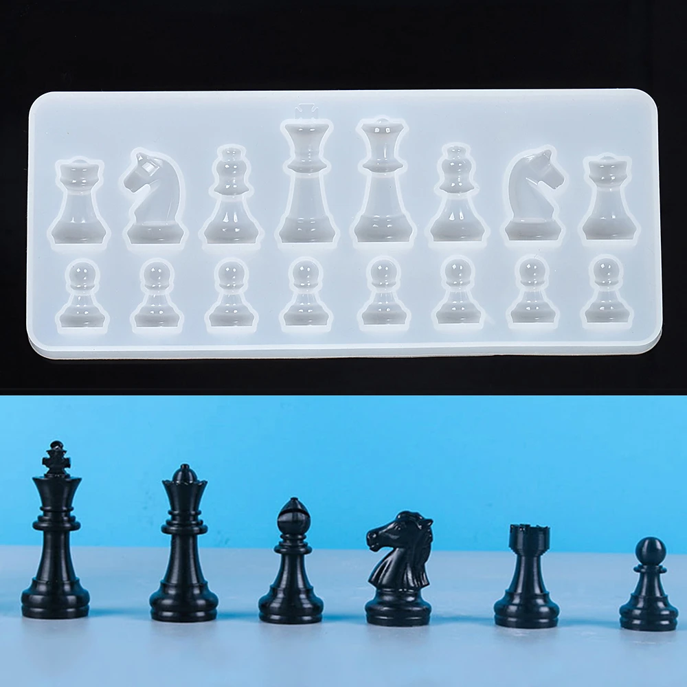 International Chess Resin Mold 3D UV Resin Chess Mold Silicone Epoxy ...