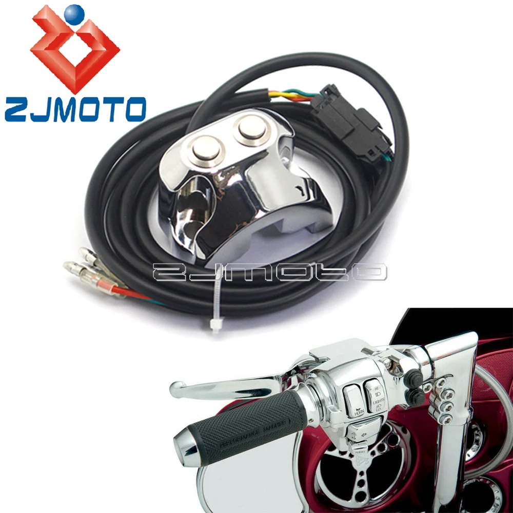 Aluminum-Retro-Motorcycle-Switches-25mm-1in-Chrome-Handlebar-Mounted ...