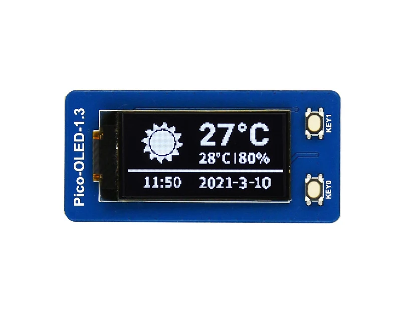 Raspberry Pi Pico 1.3 inch OLED display Built-in SH1107 chip and 2 ...