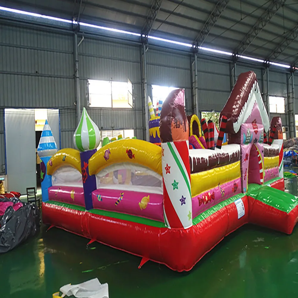 Castillo inflable grande para niños al aire libre, trampolín cuadrado ...