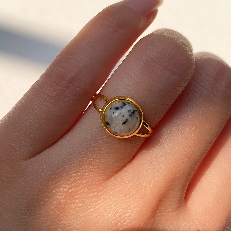 Bagues de mariage Boho en pierre naturelle pour femmes, faites à la ...