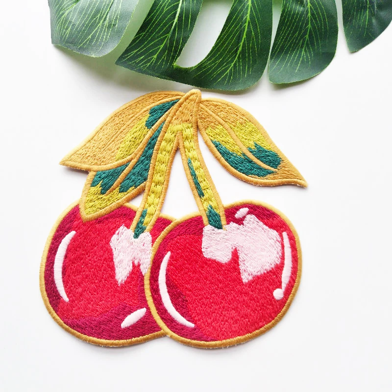 2pcs/lot Cherry Applique Sew on Embroidered Patches For Clothes Bag ...