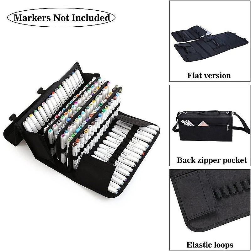 120-Slot-Large-Capacity-Foldable-Marker-Pen-Case-Art-Marker-Pen-Bag ...