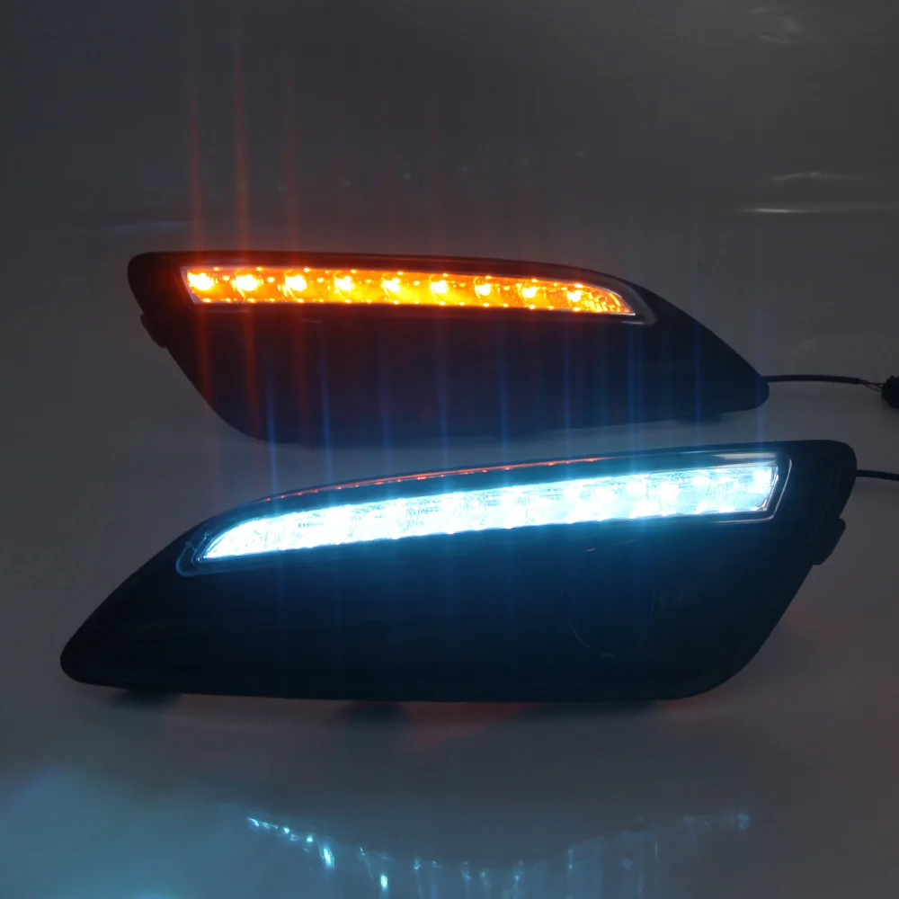 Car-Flashing-2Pcs-For-Ford-Fiesta-2013-2014-2015-2016-LED-DRL-Daytime ...