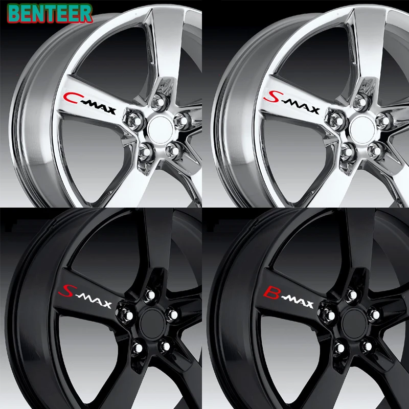 4pcs Car Rim Sticker For Ford Smax Cmax Bmax Car Accessories - Car ...