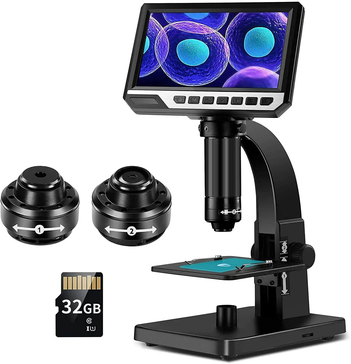 Dual-Lens-7-inch-LCD-Digital-Microscope-2000X-Optical-Magnification ...