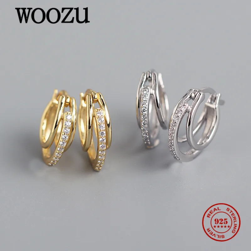 WOOZU-Genuine-925-Sterling-Silver-Geometric-White-Zircon-Hoop-Earrings-For-Women-Party-Fashion ...