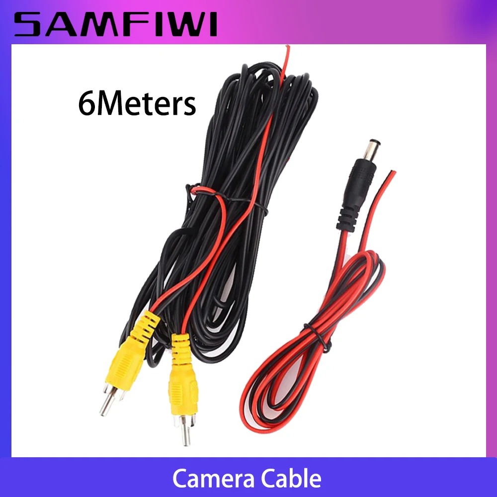 RCA-6m-Video-Cable-For-Car-Rear-View-Camera-Universal-6-Meters-Wire-For ...