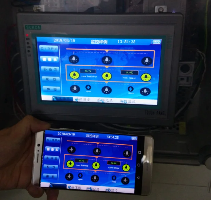 Remote Cloud Touch Screen 7 inch Industrial HMI Display Ethernet Modbus ...