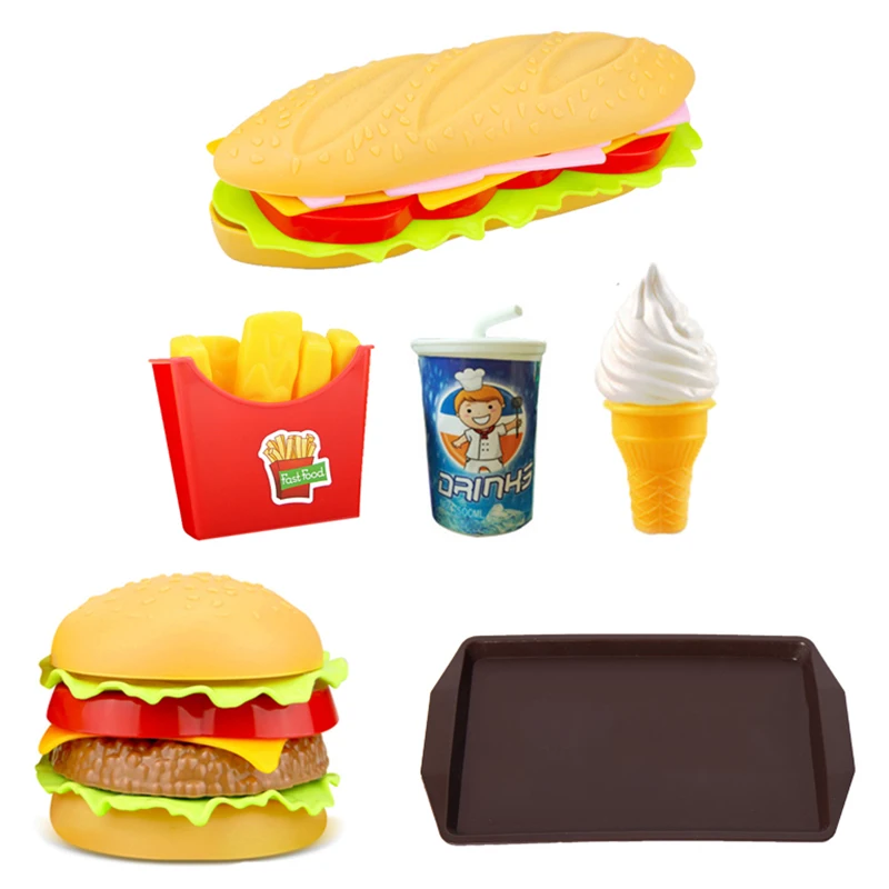 Hamburger-Toy-Hotdog-Kitchen-Girl-Toys-Miniature-Kitchen-Pretend-Play ...