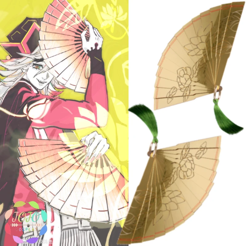 Demon-Slayer-Kimetsu-No-Yaiba-Douma-Golden-Folding-Fan-Acrylic-Handmade ...