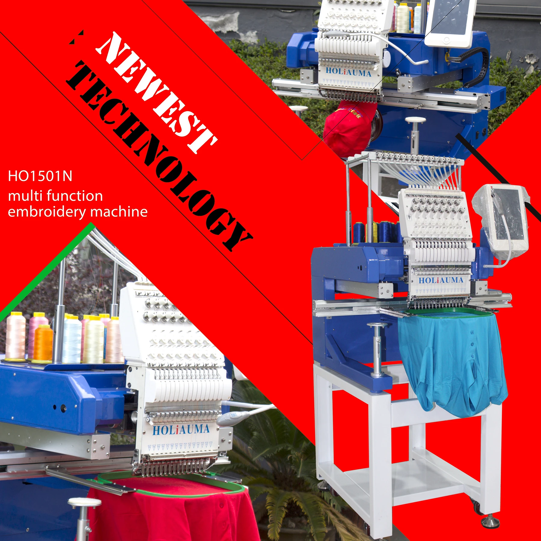 Máquina de bordado de un solo cabezal, máquina de bordado computarizada ...