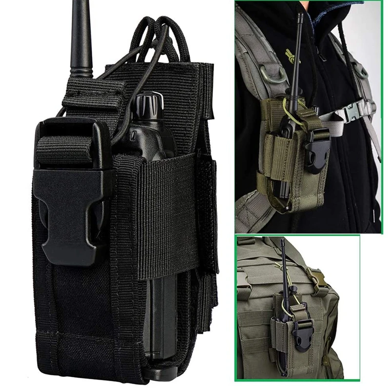 Tactical Molle Radio Pouch Walkie Talkie Holster Nylon Waist Pack Belt ...