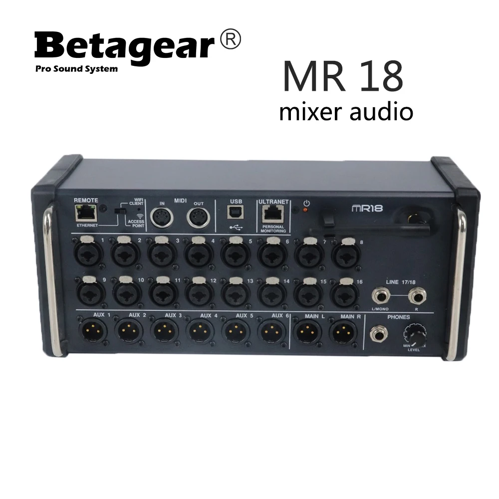 Betagear mezclador de Audio Mr18 de 18 canales, equipo de Dj, consola ...