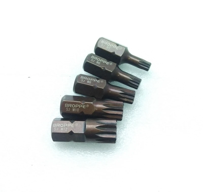 New 5size 3/8" Magnetic Spline Bit Star Screwdriver Bit M5 M6 M8 M10 ...