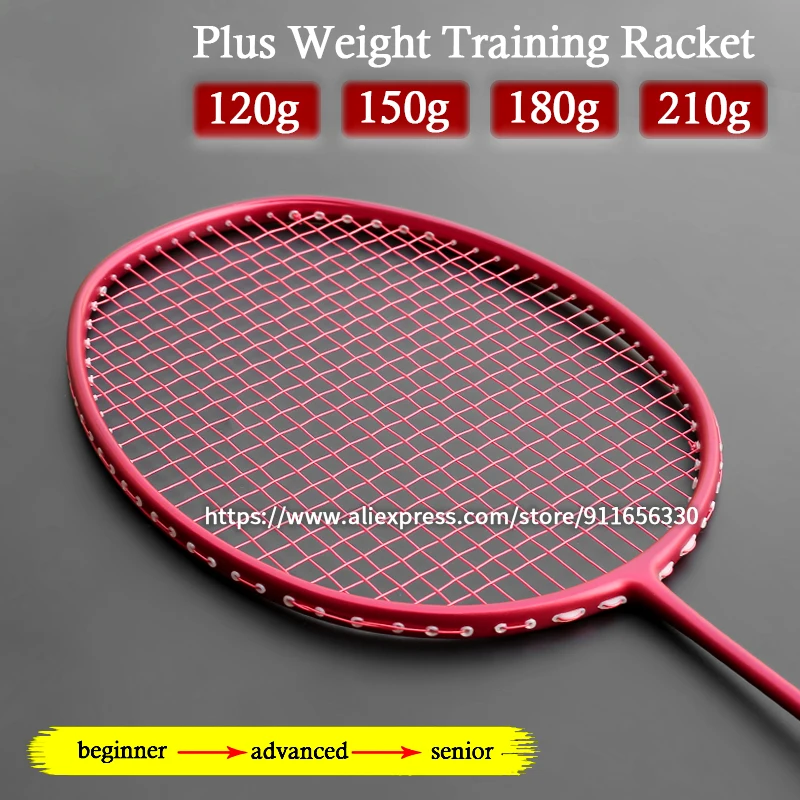 Training-Heavy-100-Carbon-Fiber-Badminton-Rackets-G4-High-Tension-34LBS ...