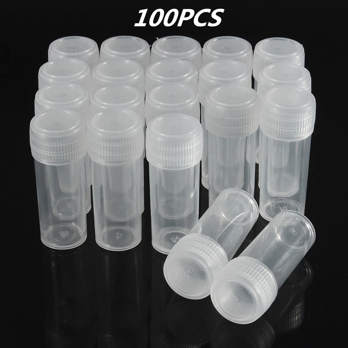 Tubos de ensayo de plástico transparente para laboratorio, viales con ...