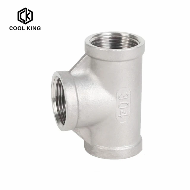 BSP Male+Female+Male Threaded 3 Way Tee T Pipe Fitting 1/4" 3/8” 1/2" 3 ...