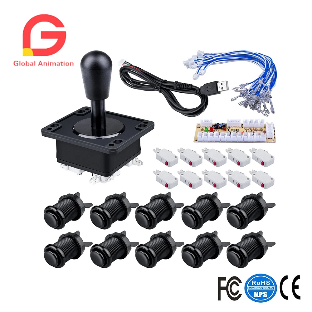 DIY Arcade Buttons and Joystick for Raspberry Pi,HAPP Style Arcade ...