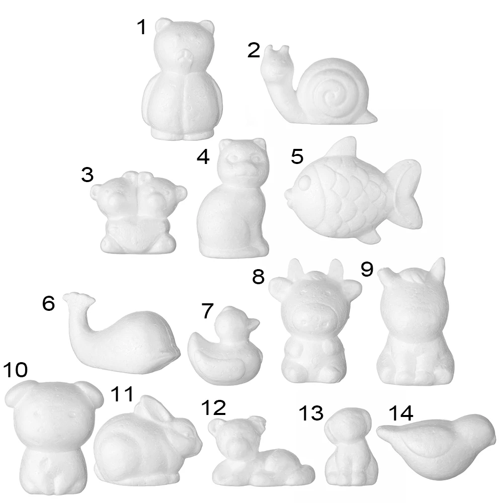 White-Polystyrene-Foam-Balls-Modeling-Animals-Shape-Styrofoam-Crafts ...
