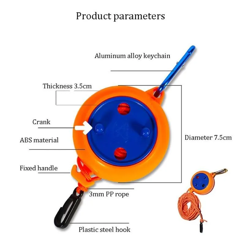 8m Retractable Clothesline Portable Travel Laundry Nylon Clothes Line ...