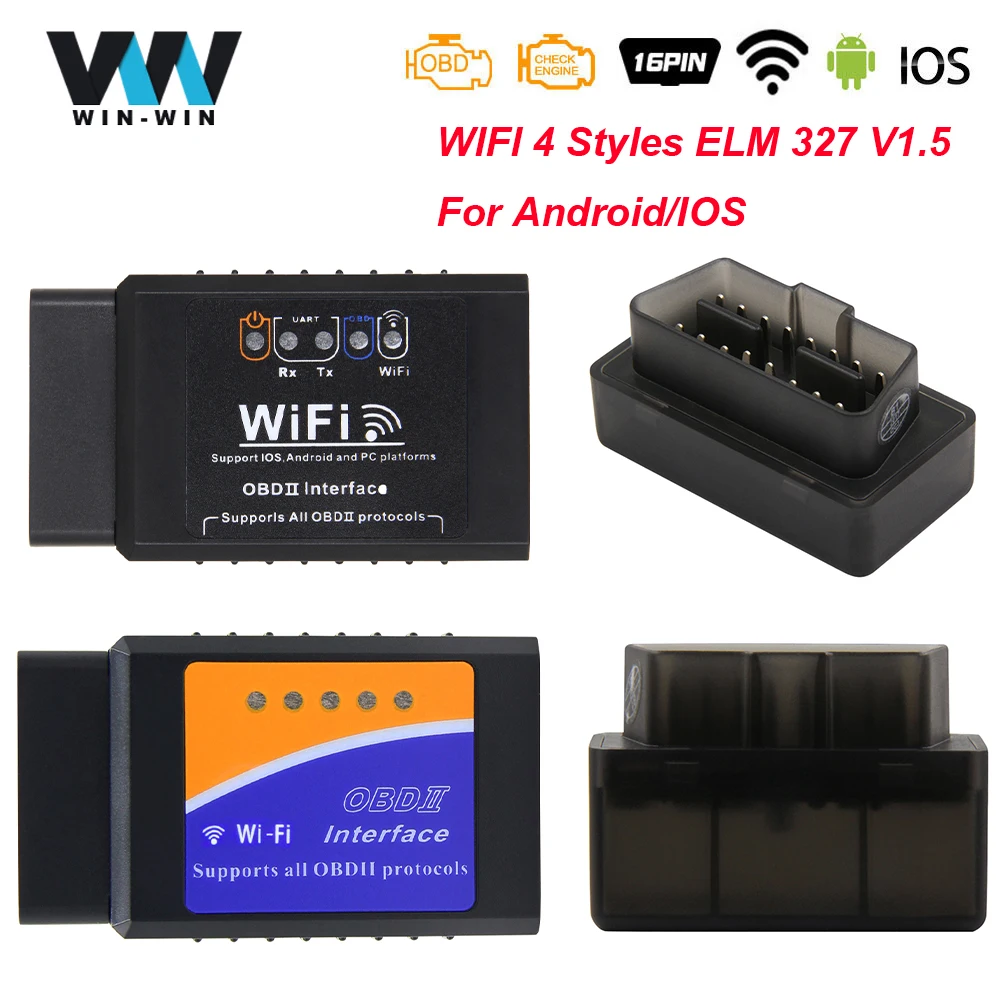 2021 ELM 327 V1.5 OBD2เครื่องสแกนเนอร์ Wifi สำหรับ IOS/Android OBD OBD ...