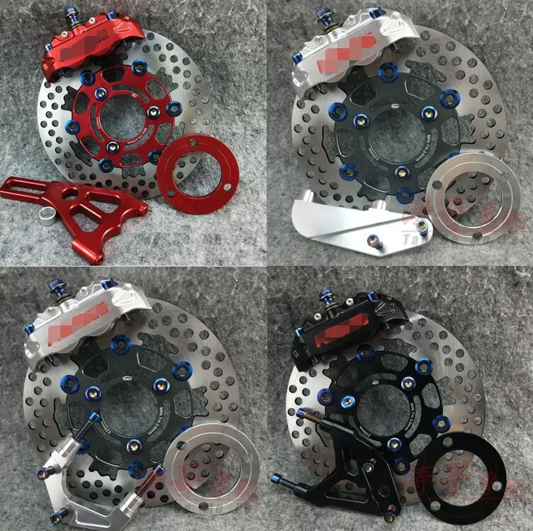 전기 오토바이 브레이크 캘리퍼 브레이크 펌프 4 피스톤 220mm 브레이크 디스크 야마하 가와사키 스쿠터 Rsz 조그 포스 더트 바이크 개조브레이크 신발 세트