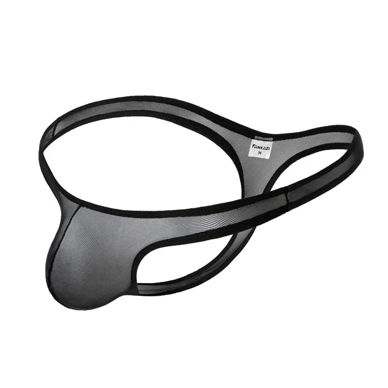 Sexy Underwear Men Thongs Low Rise Nylon Panties Briefs Mesh Ultra Thin ...