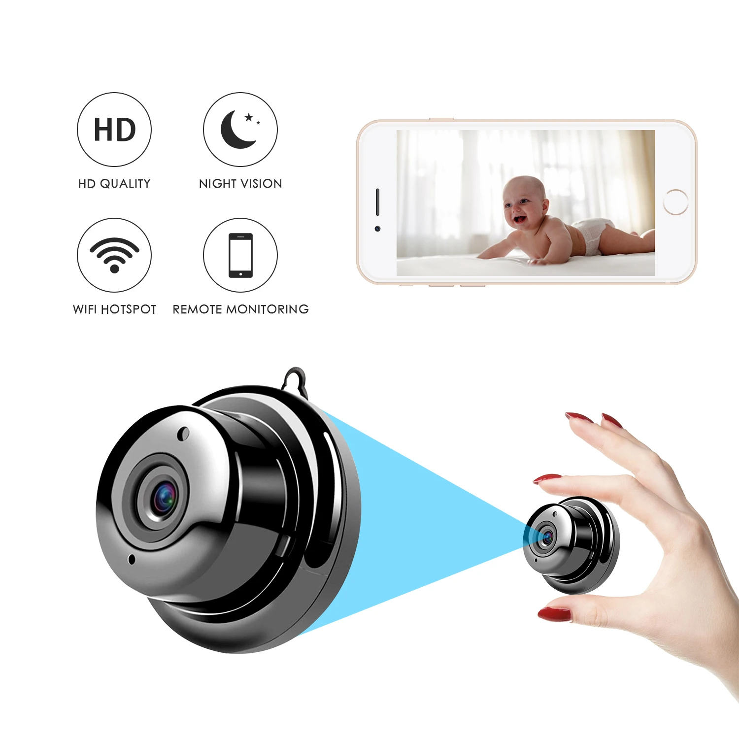Mini camera 1080p HD V380 CCTV Camera Night Version Camera Voice Video ...