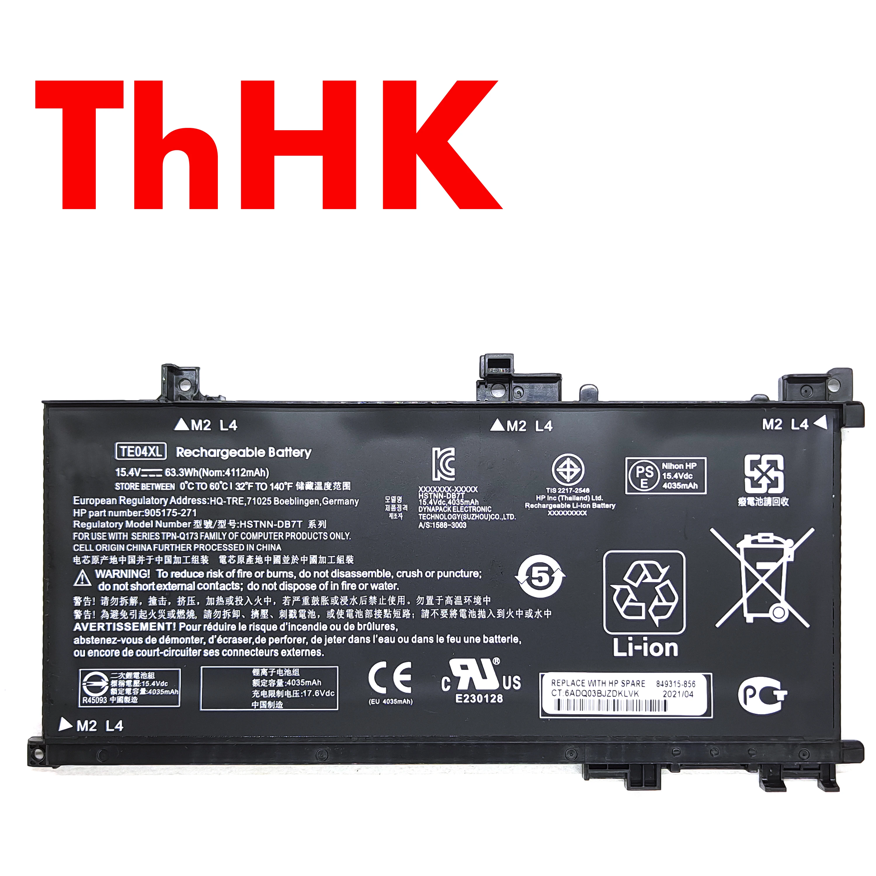 Genuine Original TE04XL TEO4XL 905175-271 HSTNN-DB7T TPN-Q173 Laptop ...