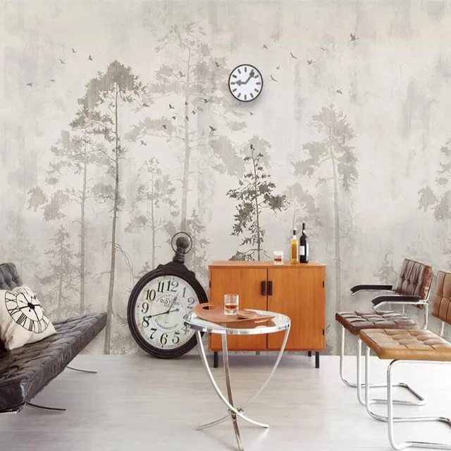 Egyedi Fali Művészet Festés Retro Nosztalgikus Kézzel Festett Erdő Nagy ...