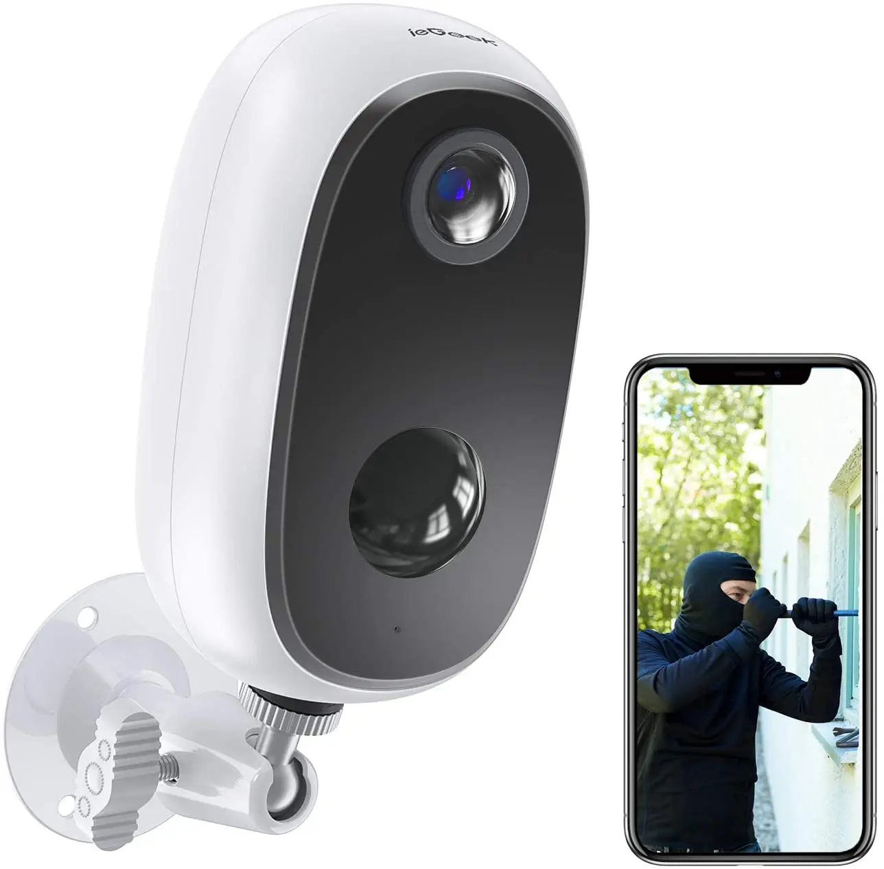 ieGeek 5200mAh Rechargeable Battery Powered Camera 1080P Outdoor WiFi ...