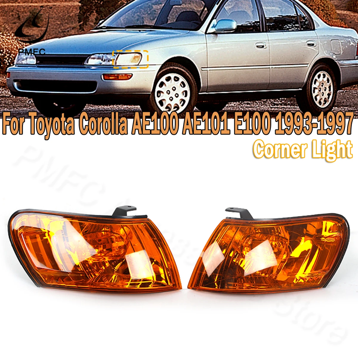 PMFC-Front-Signal-Corner-Light-Cover-Amber-Lens-Turn-Signal-Lamp-For ...
