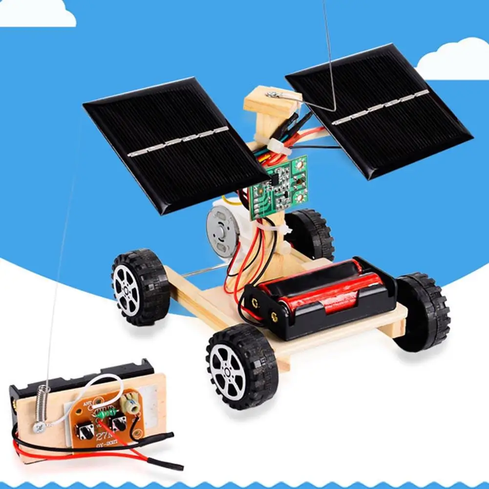 DIY Solar Car Wireless Remote Control Vehicle Model Children Kids Toy ...