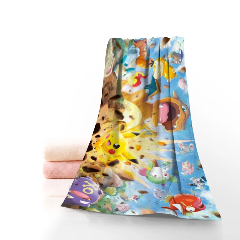 Anime Pokemon Pikachu Print Bath Towel - KawaiiMerch.com
