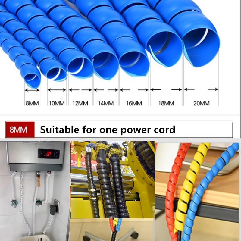1 Meter Spiral Wrap Hose Protector Anti-break Cable Wire Organizer Cord ...