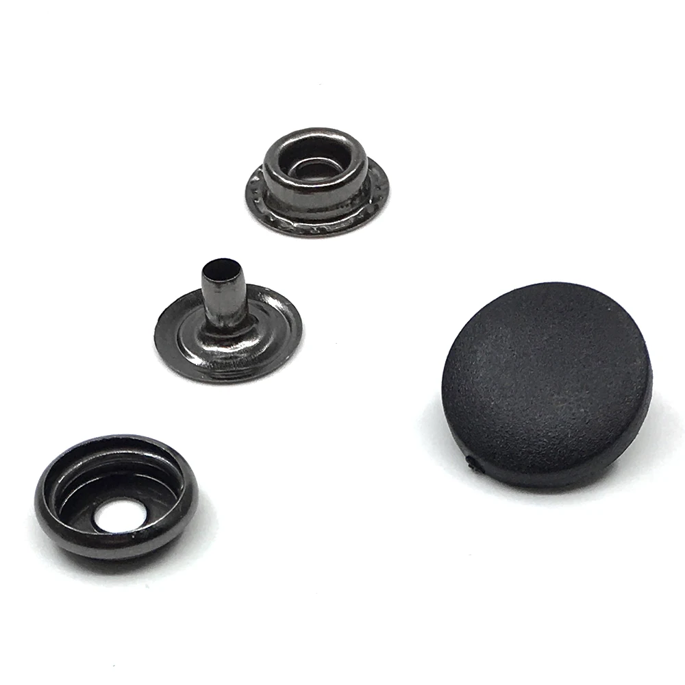 50sets snaps15mm17mm top cover Black and white nylon material Buttons ...
