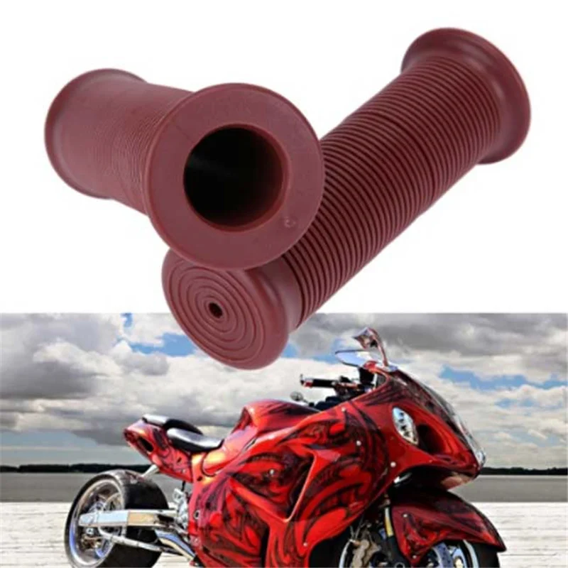 Motorcycle Hand Grips Handle Rubber Bar Gel Grip Retro Rubber ...