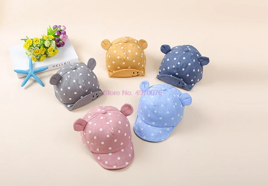 DHL 50pcs New Soft Hat Cute Infant Kids Bongrace Peak Smiling Face Wave ...