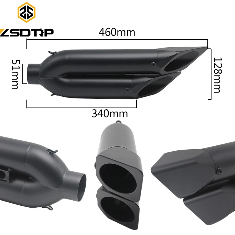 Zsdtrp Racing Motor Modified Exhaust Muffler Beautiful Face Motor Black ...