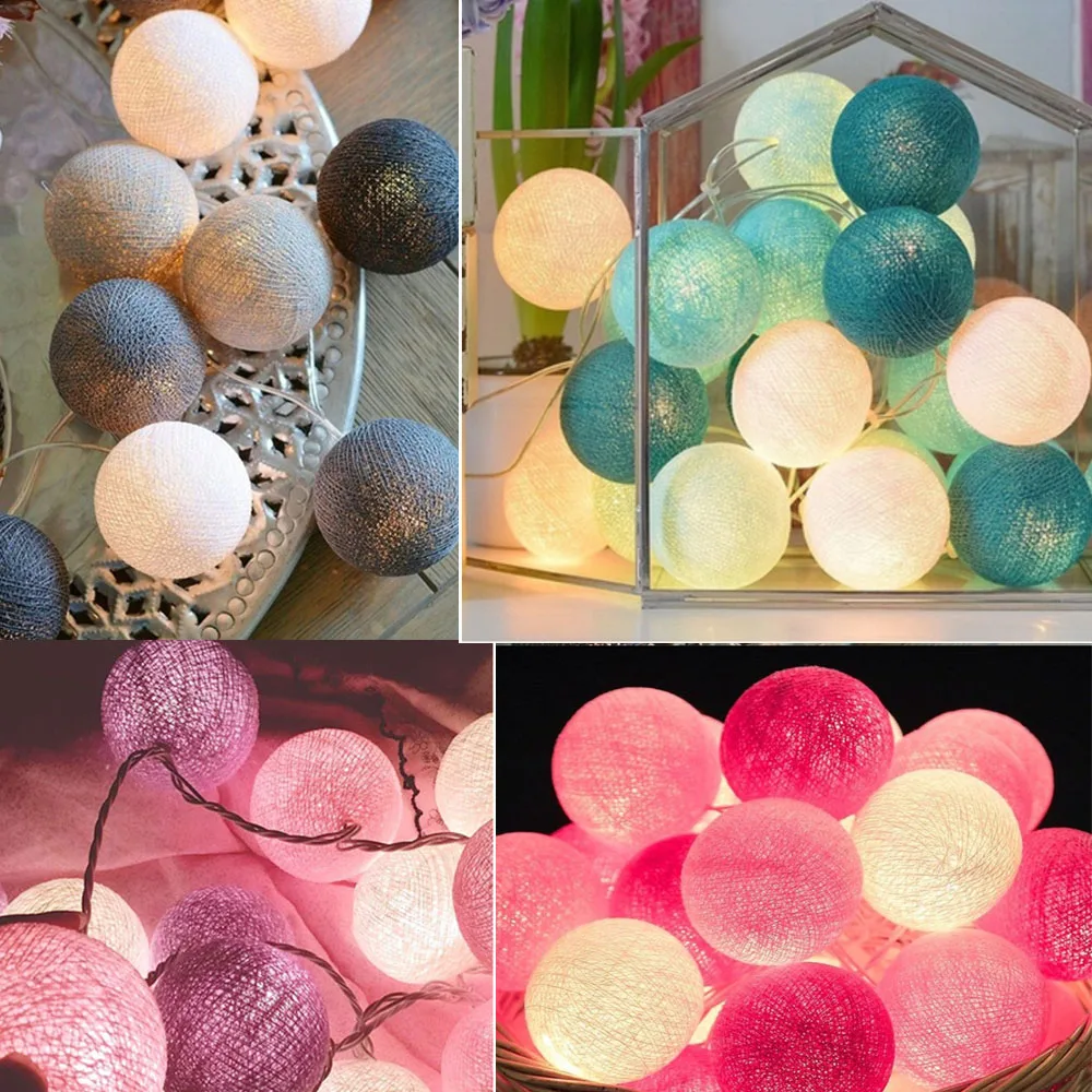 LED Cotton Garland Ball Light String Light Outdoor Holiday Wedding ...
